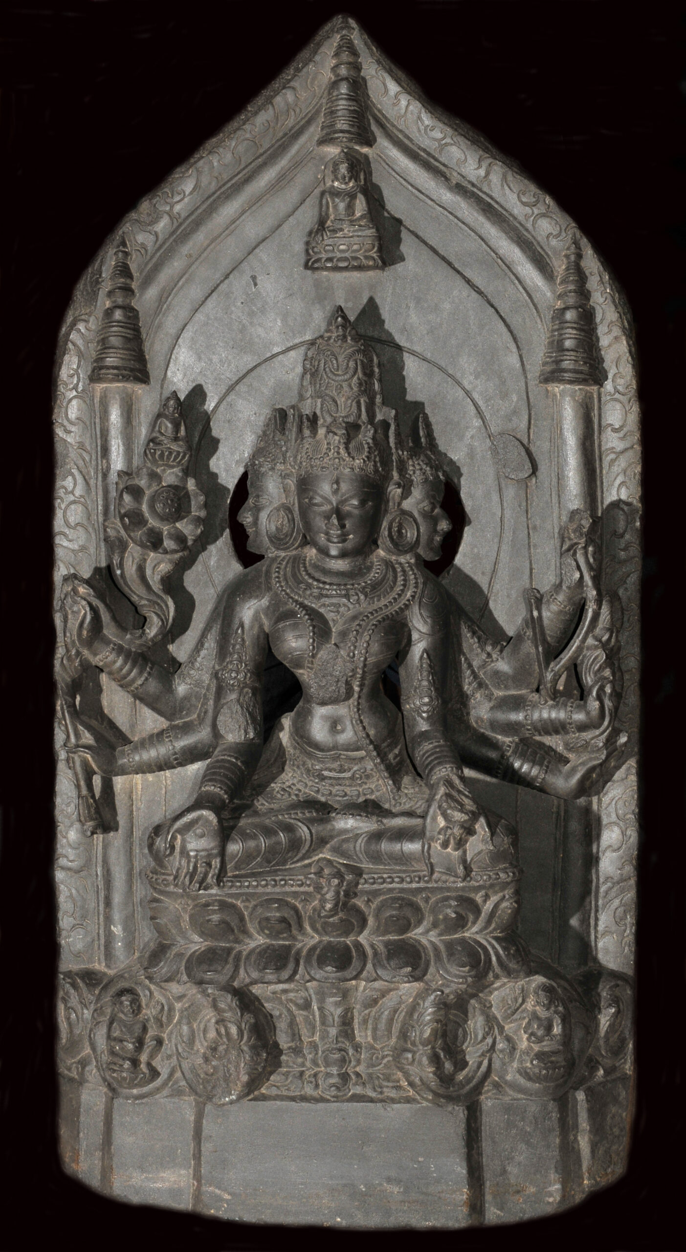 Relief Carving of a Nine-Deity Ushnishavijaya Composition, Niche 84 at ...