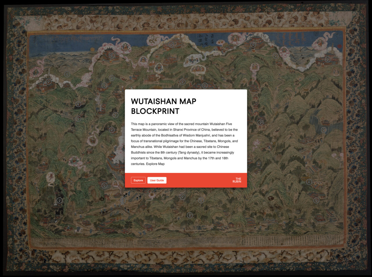 Panoramic Map of Mount Wutai | Project Himalayan Art